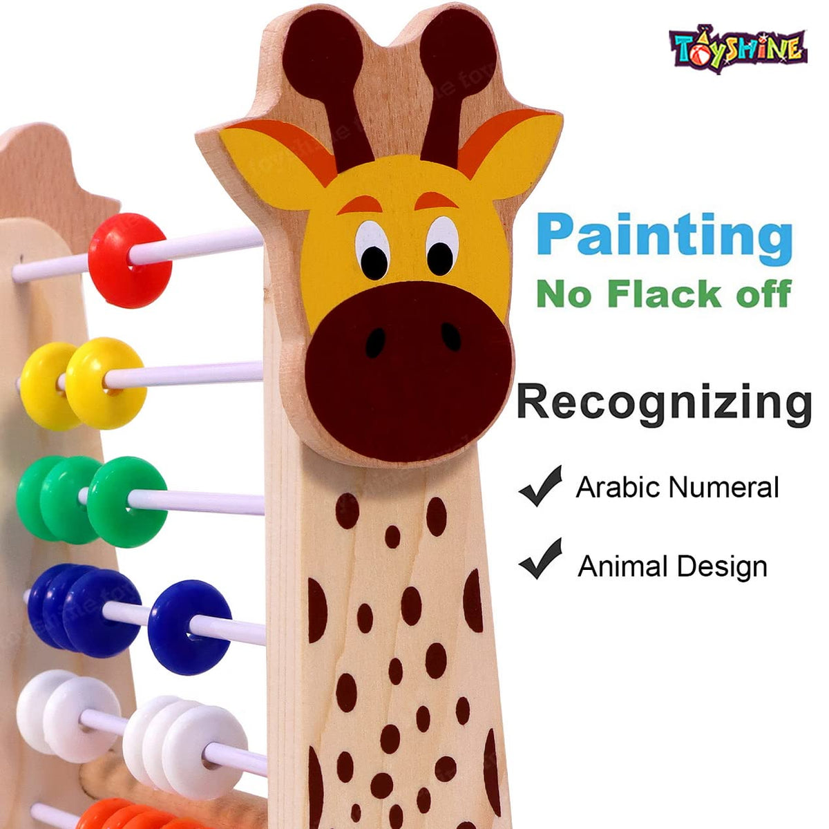 Toyshine Giraffe Wooden Abacus and Learning Play Center - Multi Color