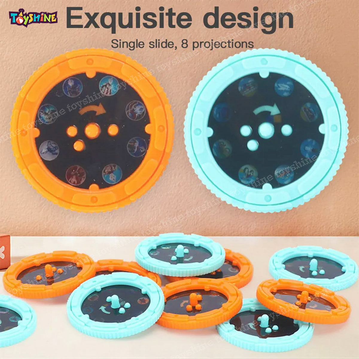 Toyshine 6 Pack Projector Toys for Kids 3 Slids, Projector Flashlight