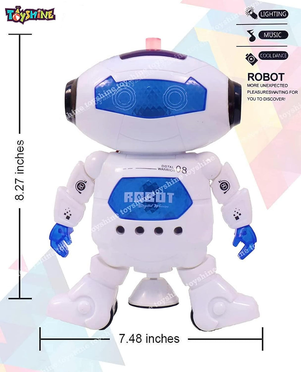 Toyshine Dancing Robot with Music and Lighting Bulb - White