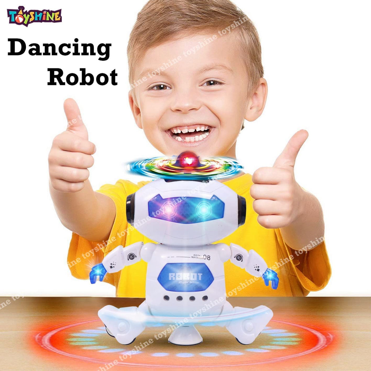 Toyshine Dancing Robot Toys for Kids| 360° Body Spinning with LED Ligh