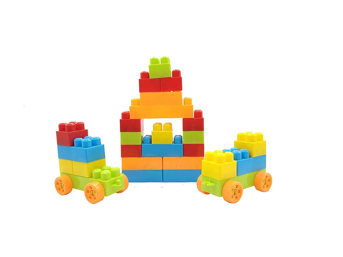 Toyshine 40 pcs Building Block Toys with Wheels for Kids, Bag Packing,