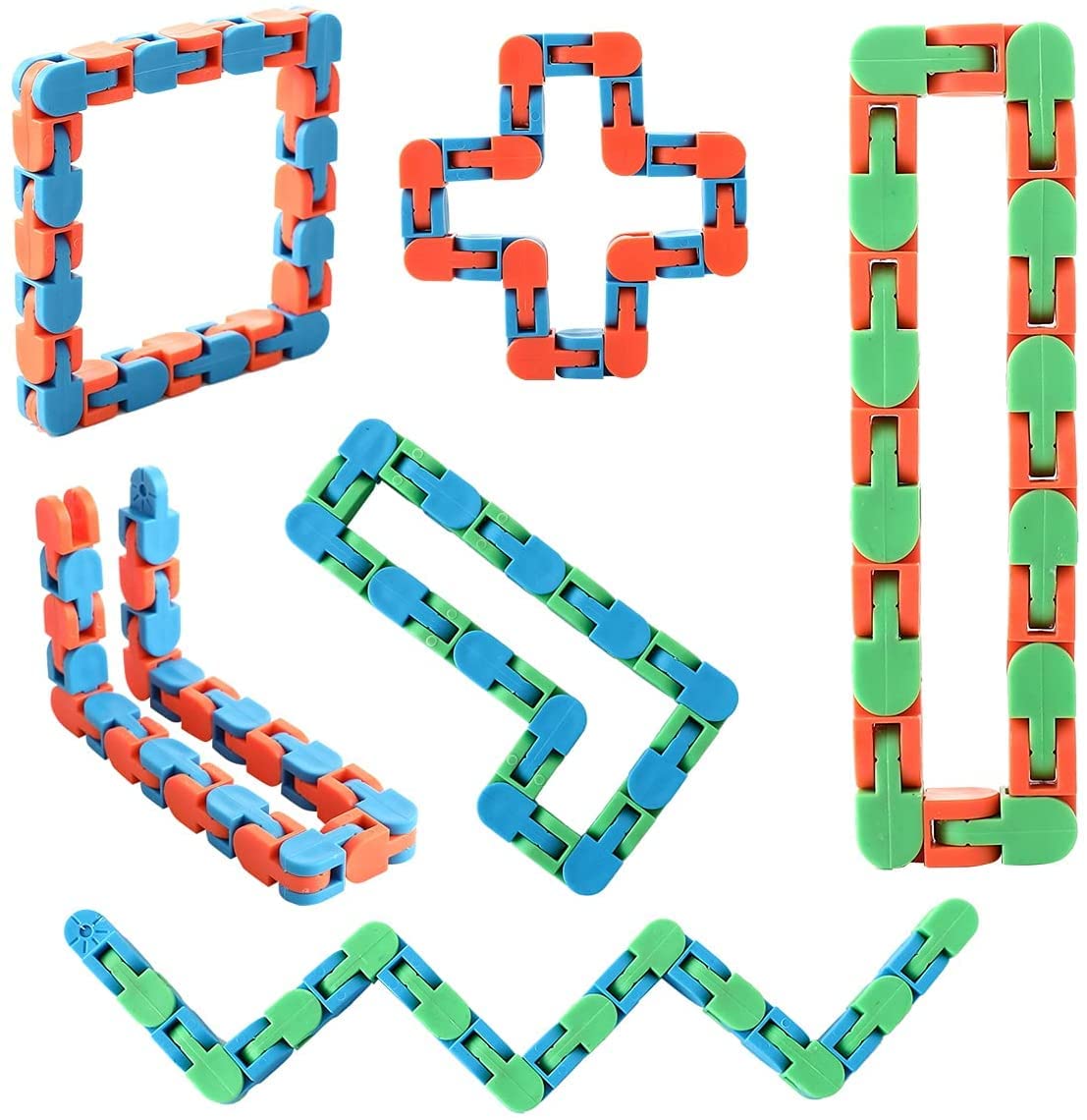 Toyshine Pack of 6 Wacky Snap and Click Fidget Toys, Finger Sensory To