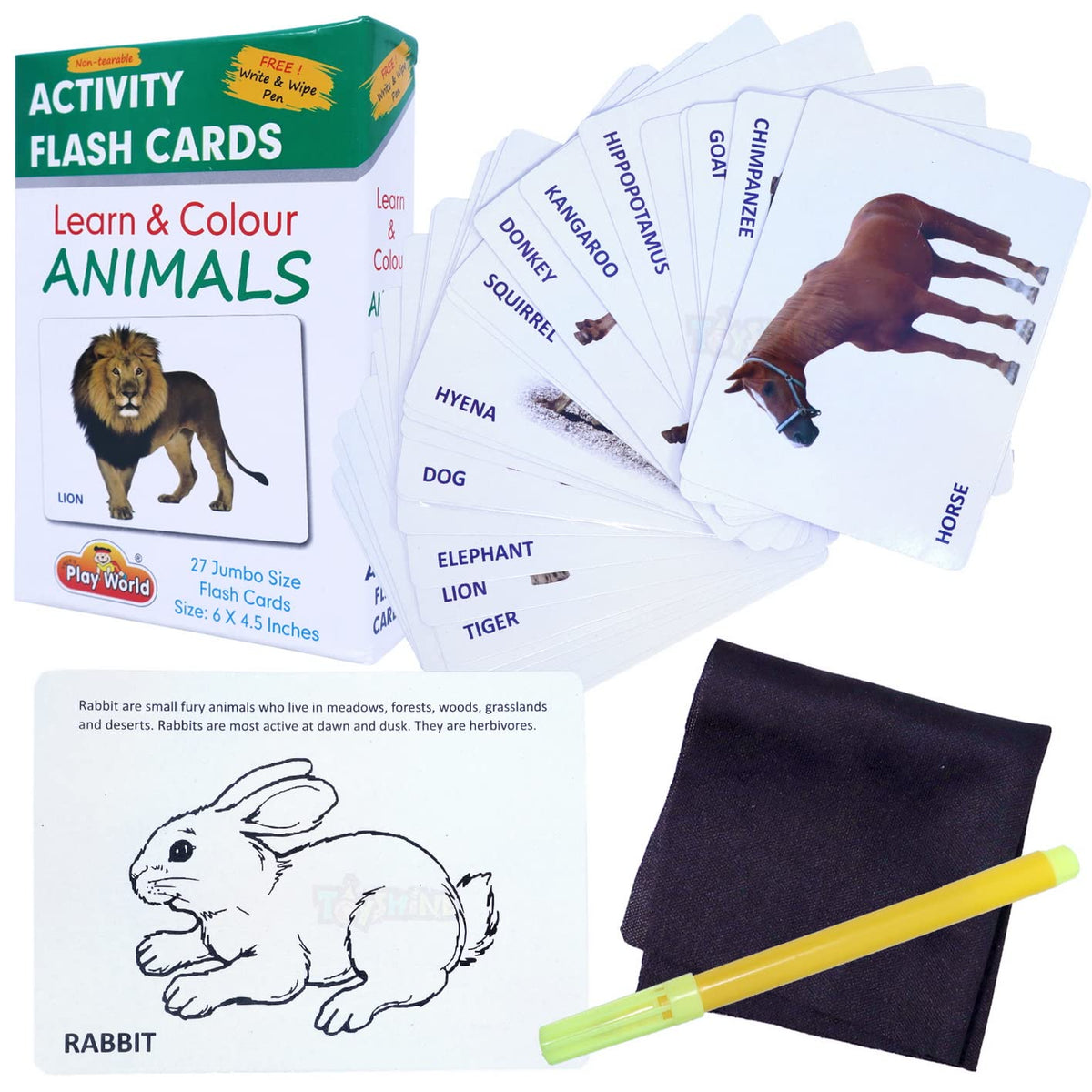Toyshine Wipe and Clean Educational Flash Cards for Kids - Learing Gam